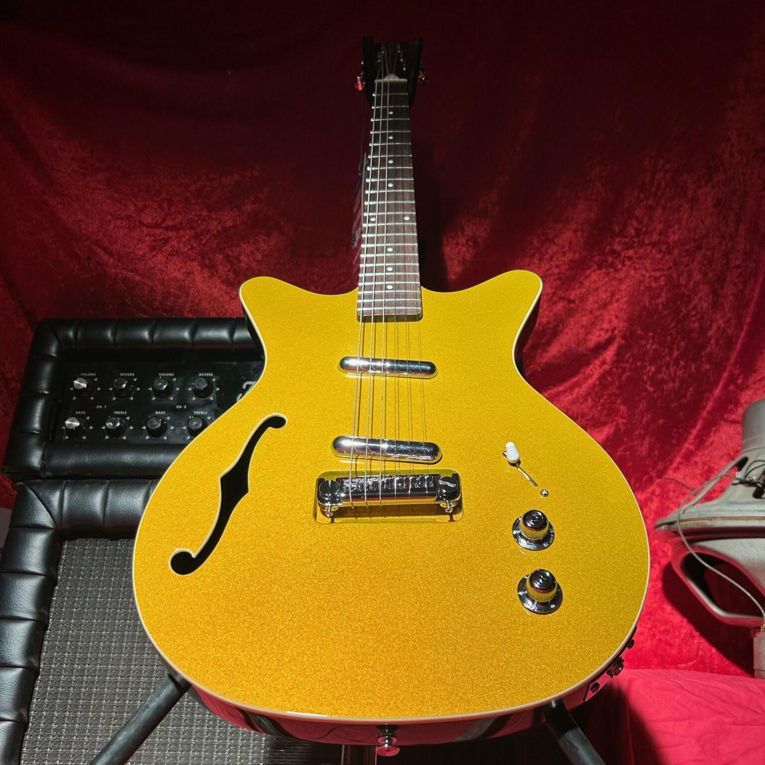 Danelectro FIFTY NINER Semi-Hollow Electric Gutiar Gold Top - Water ...